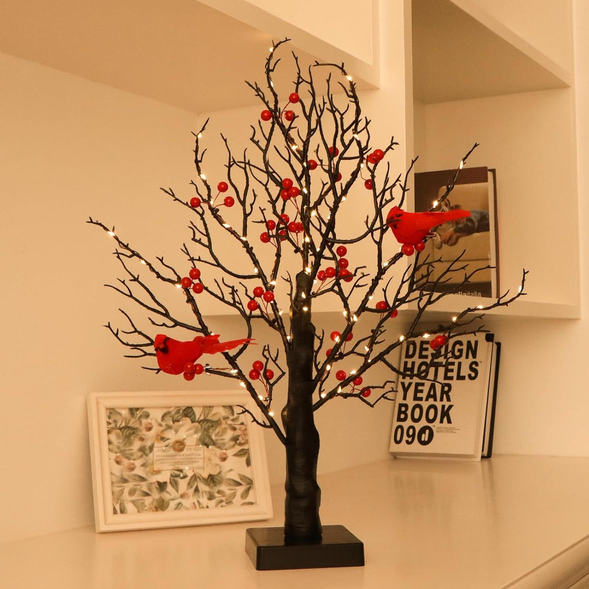 Christmas Red Bird LED Tree Tabletop Decoration – Unique